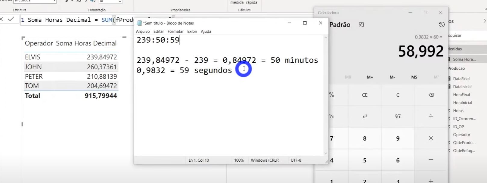 How to work with HOURS in hh: mm: ss format | PPC Case (Production ...